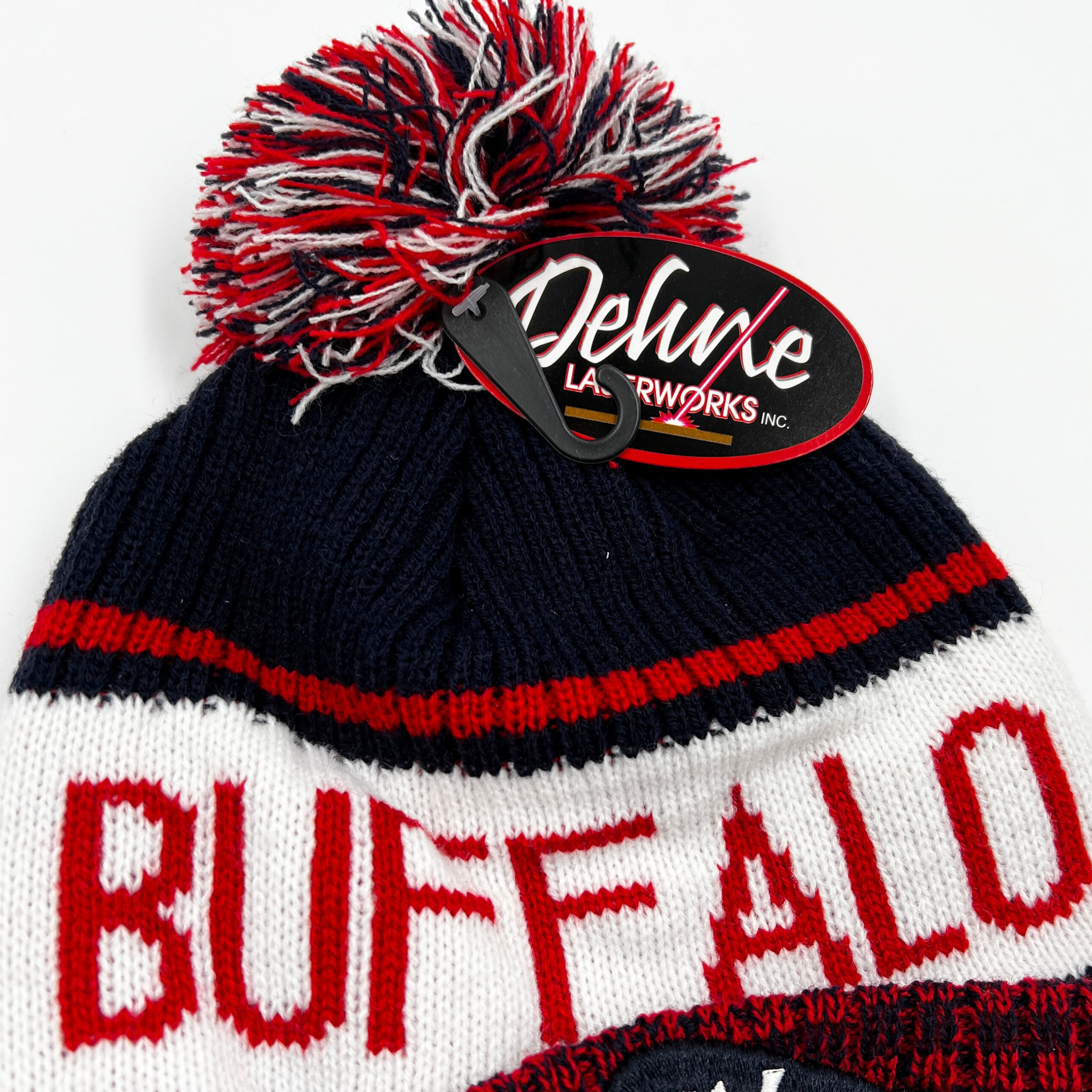 Buffalo 716 Black, Red, and White Winter Knit Hat | The BFLO Store