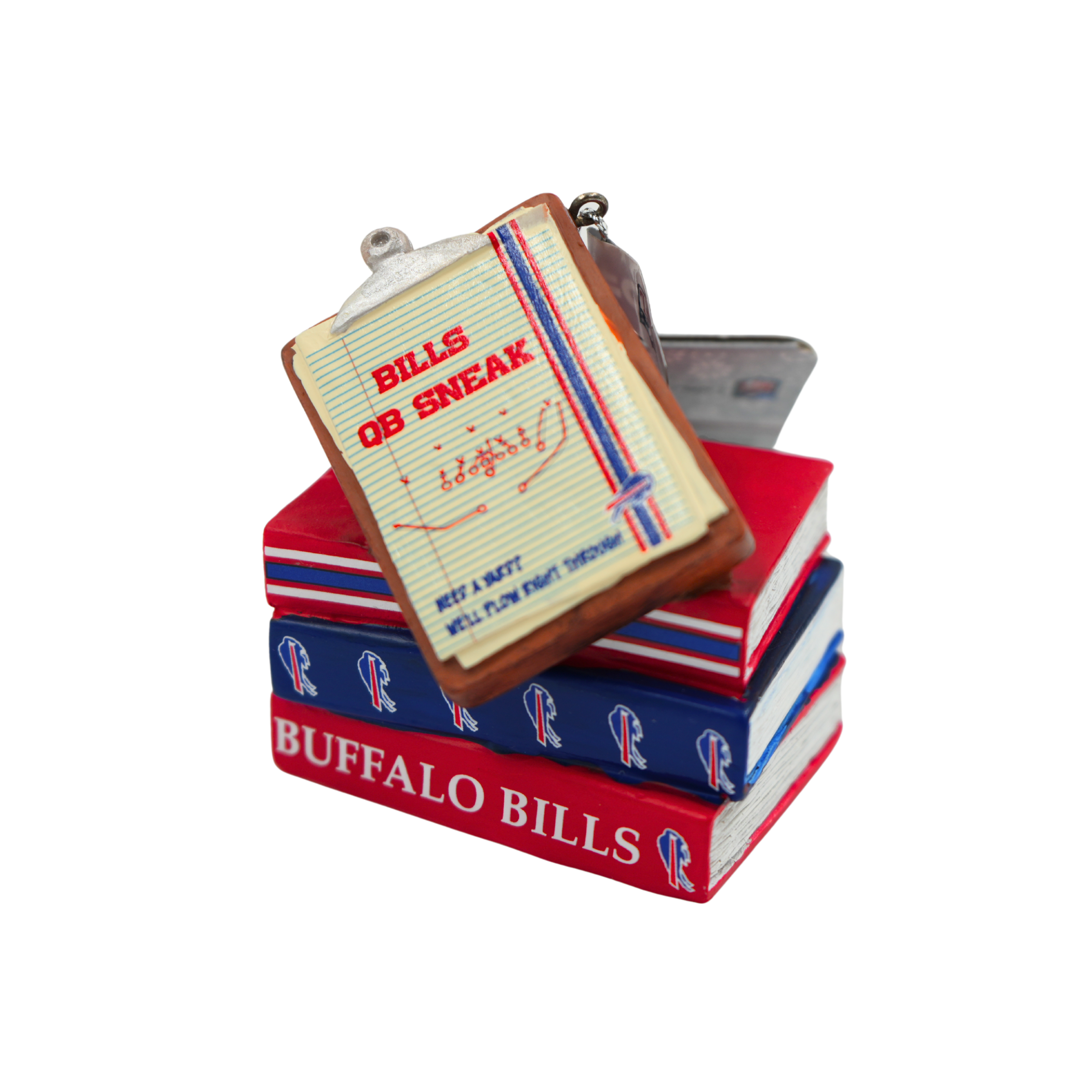 Bills QB Sneak Clipboard/Book Stack Holiday Ornament | The BFLO Store