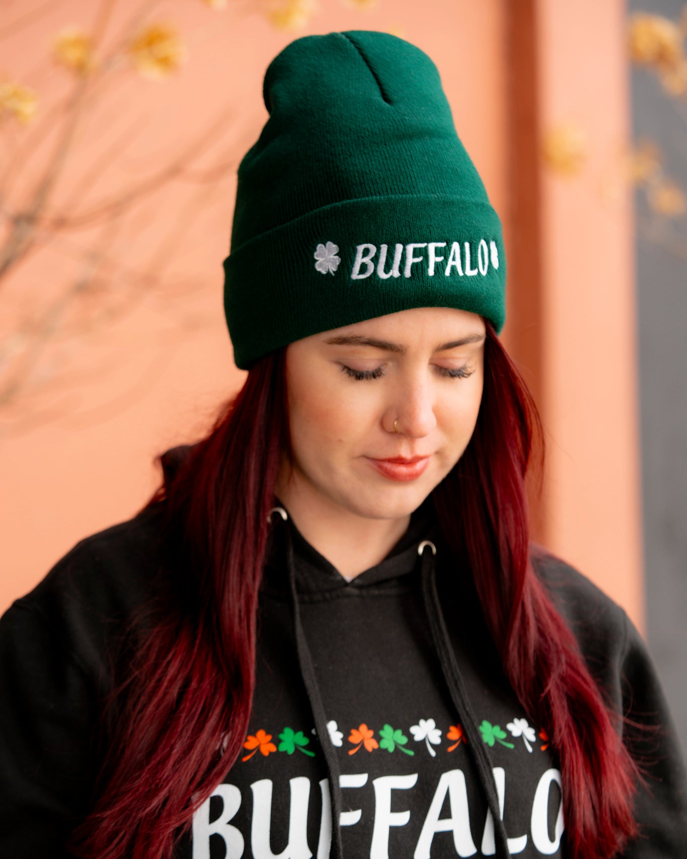 Buffalo With Shamrocks Green Beanie | The BFLO Store