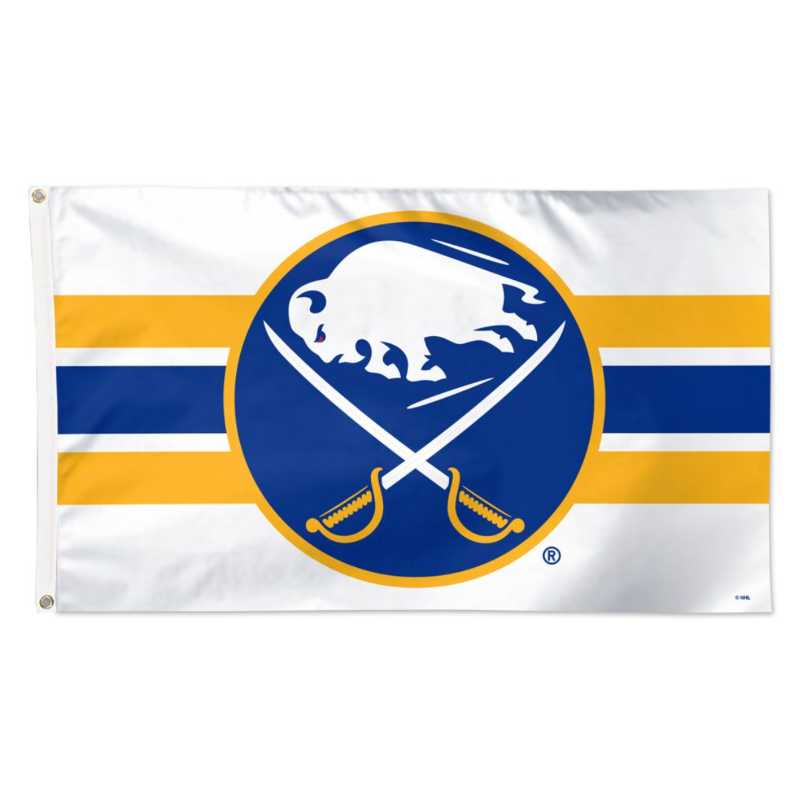 Buffalo Sabres White, Gold, & Blue 3' x 5' Deluxe Flag | The BFLO Store