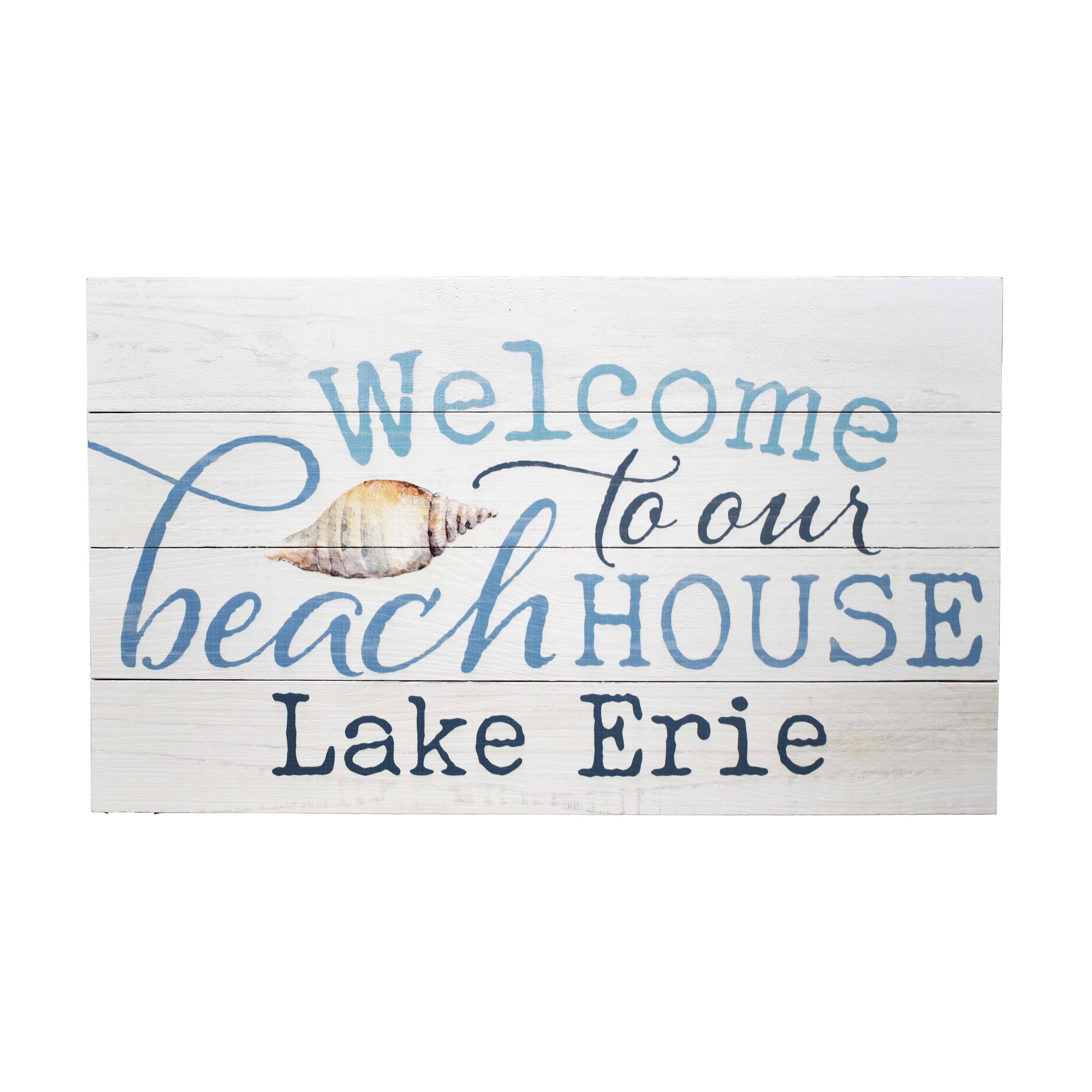 "Welcome To Our Beach House" Wooden Sign – The BFLO Store