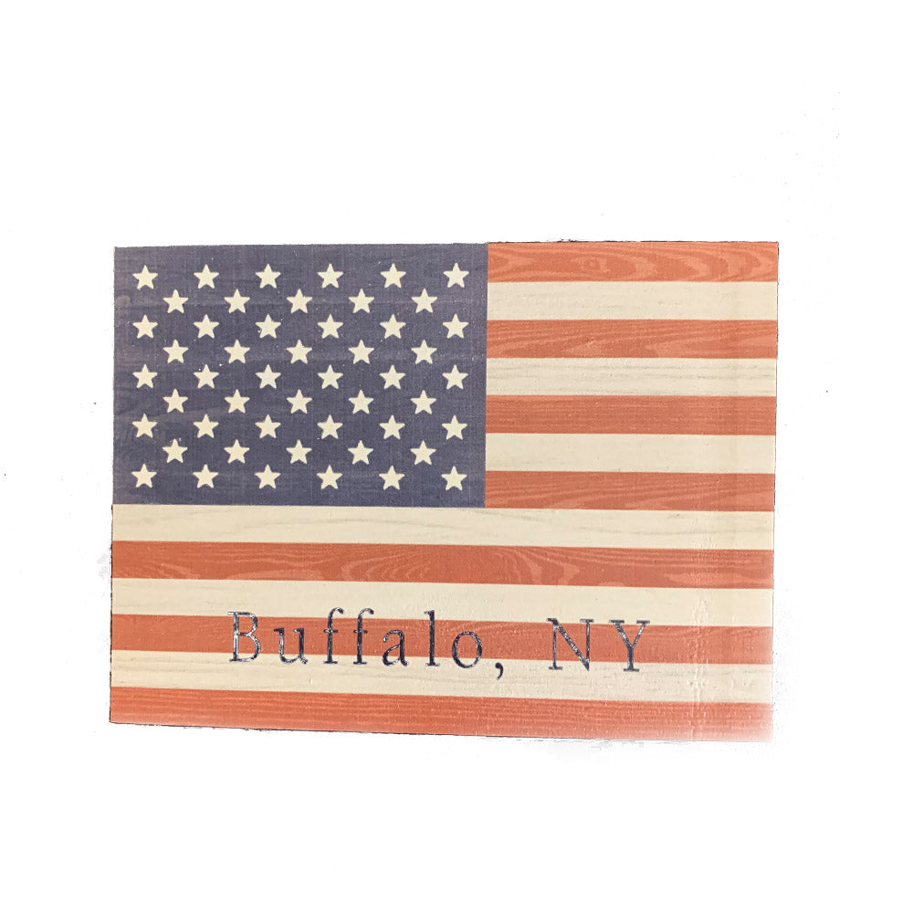 American Flag Wooden Block Sign – The BFLO Store
